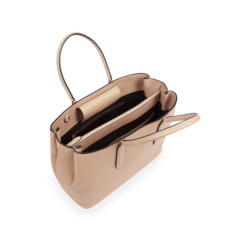 Small Day Tote Bag with Zip in Ludlow in nutmeg | Smythson Small Day Tote Bag with Zip in Ludlow in nutmeg | Smythson