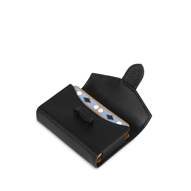 Single Playing Cards Case in Panama in black Smythson