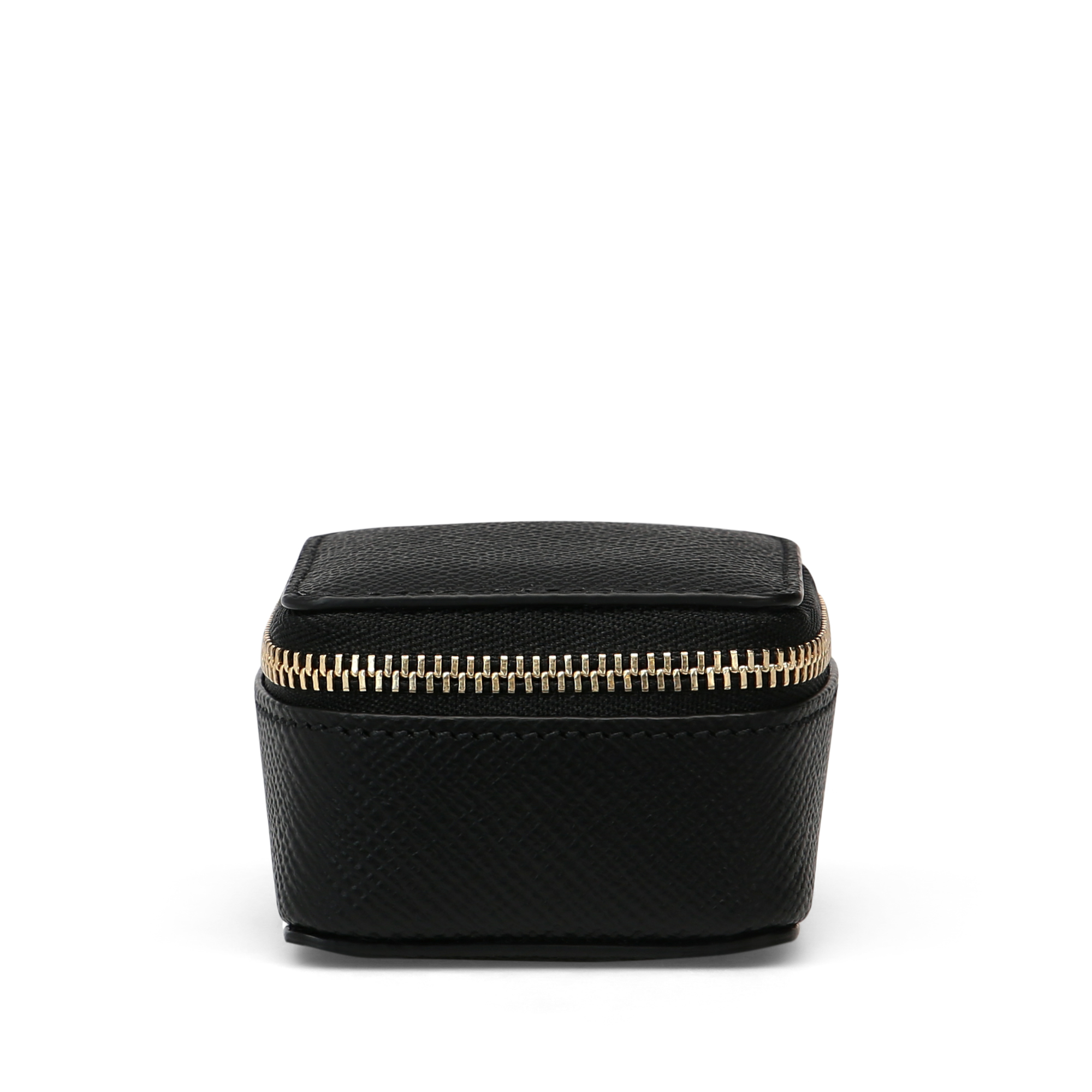 Small Square Trinket Case in Panama in black | Smythson